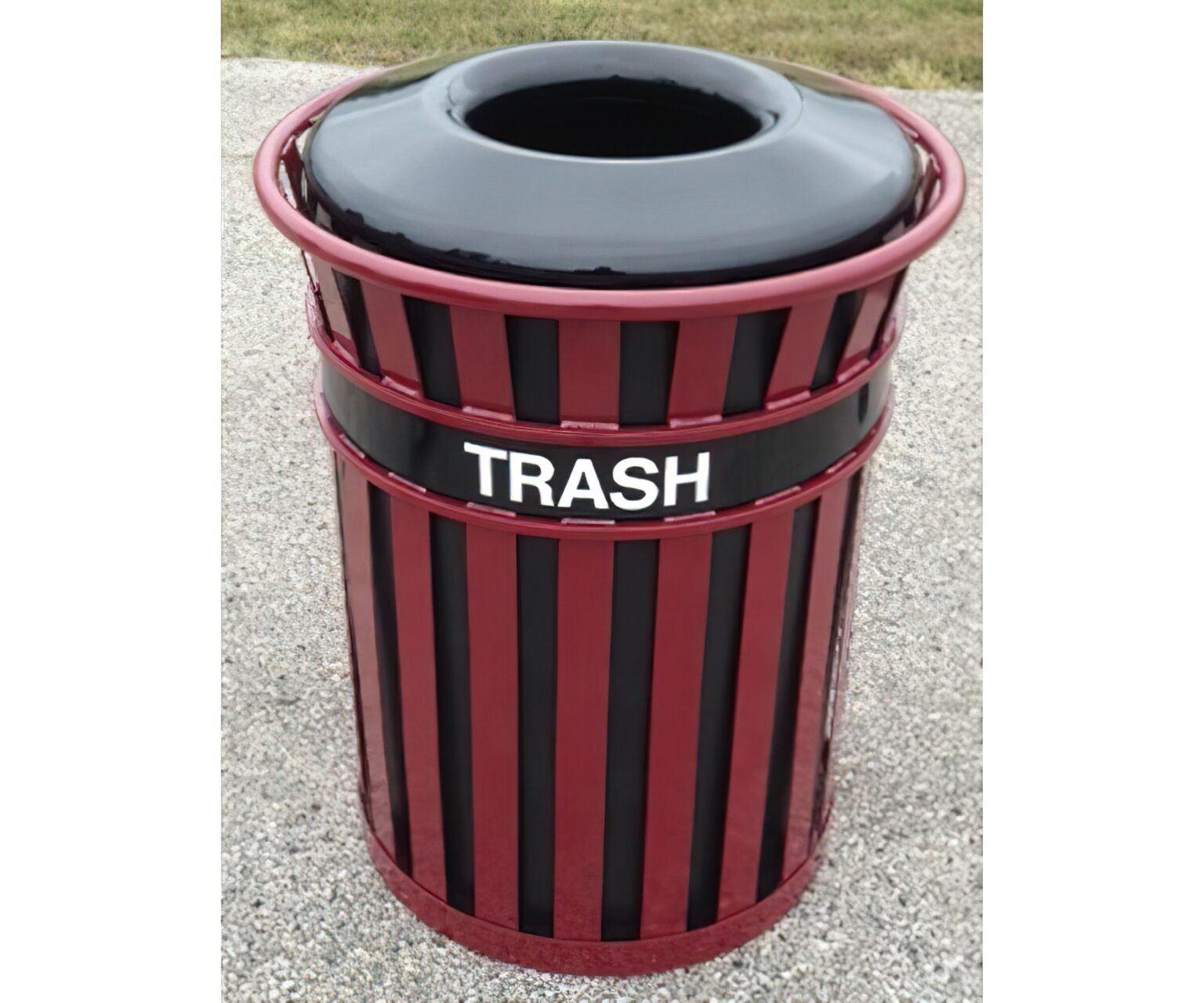 55 Gallon Colosseum Trash Receptacle with Lid - Park Decor