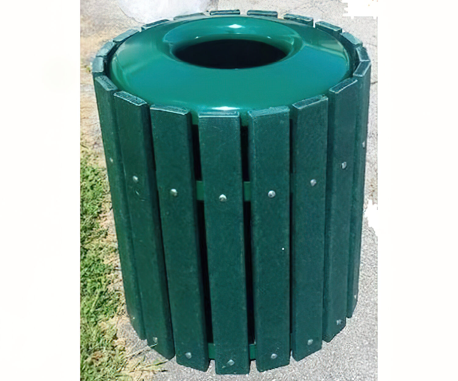36-Gallon Recycled Plastic Trash Receptacle - Park Decor