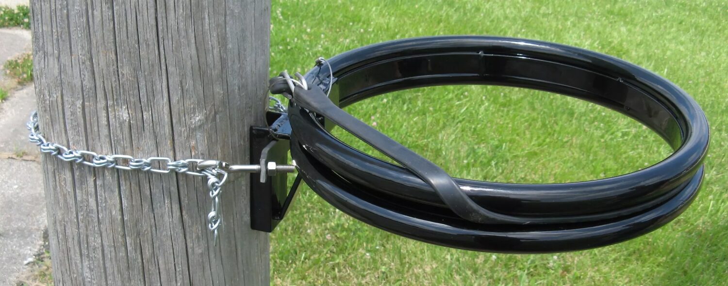 Pole Mounted Open Bag Trash Receptacle - Park Decor